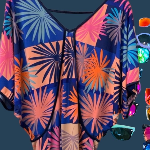 Trina Turk | Dresses | Trina Turk Color Block Dress Blue Pink | Poshmark